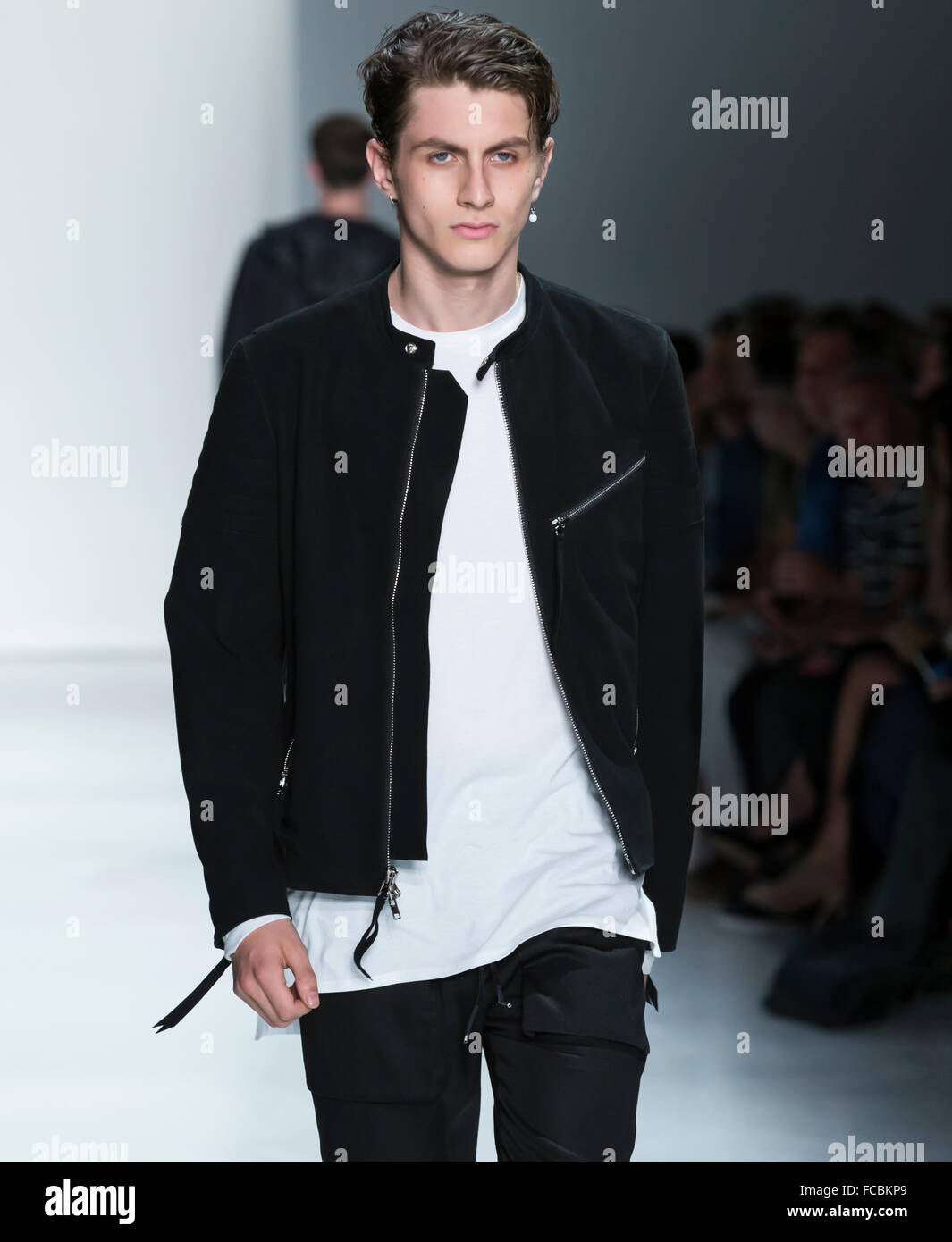 NEW YORK, NY - JULY 14, 2015: Henry Kitcher walks the runway during the ...