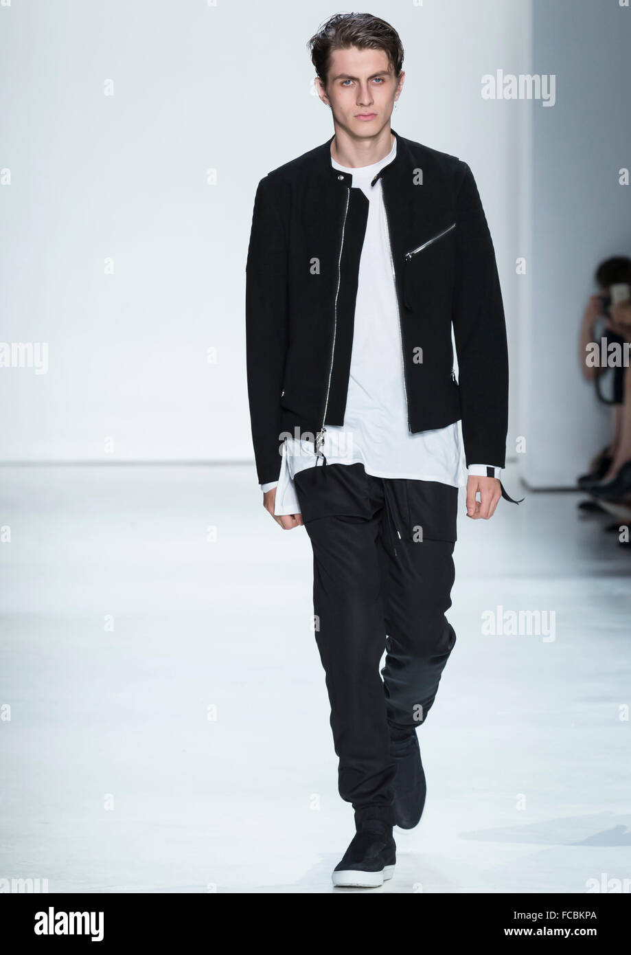 NEW YORK, NY - JULY 14, 2015: Henry Kitcher walks the runway during the ...