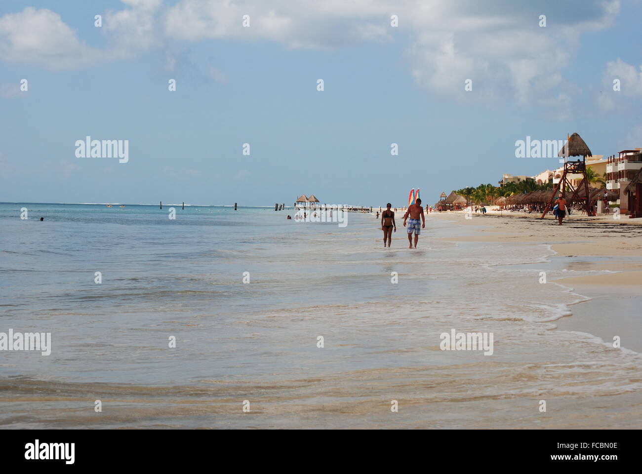 idyllic beach in Puerto Morelos, Riviera Maya, Mexico Stock Photo - Alamy