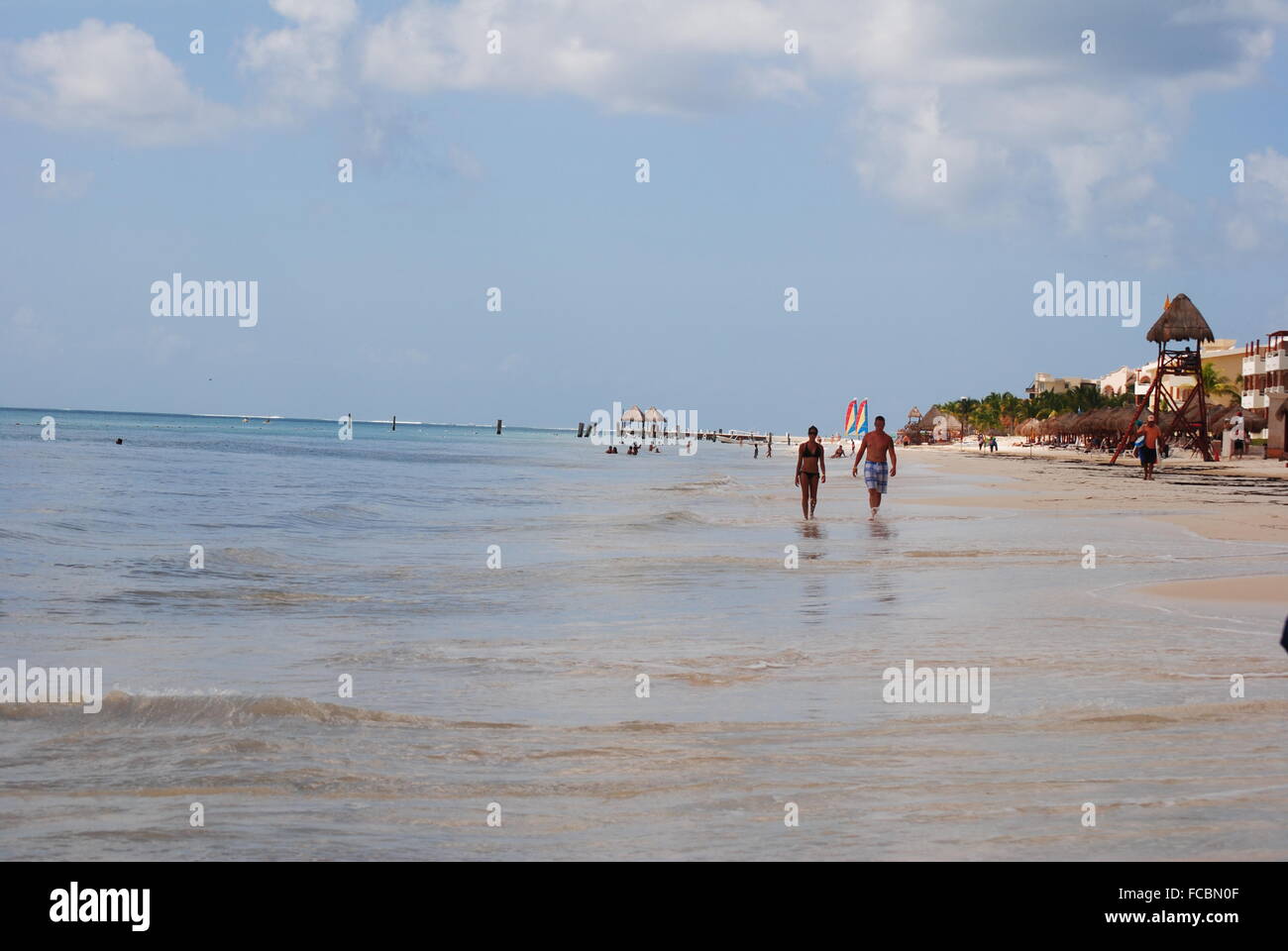 idyllic beach in Puerto Morelos, Riviera Maya, Mexico Stock Photo - Alamy