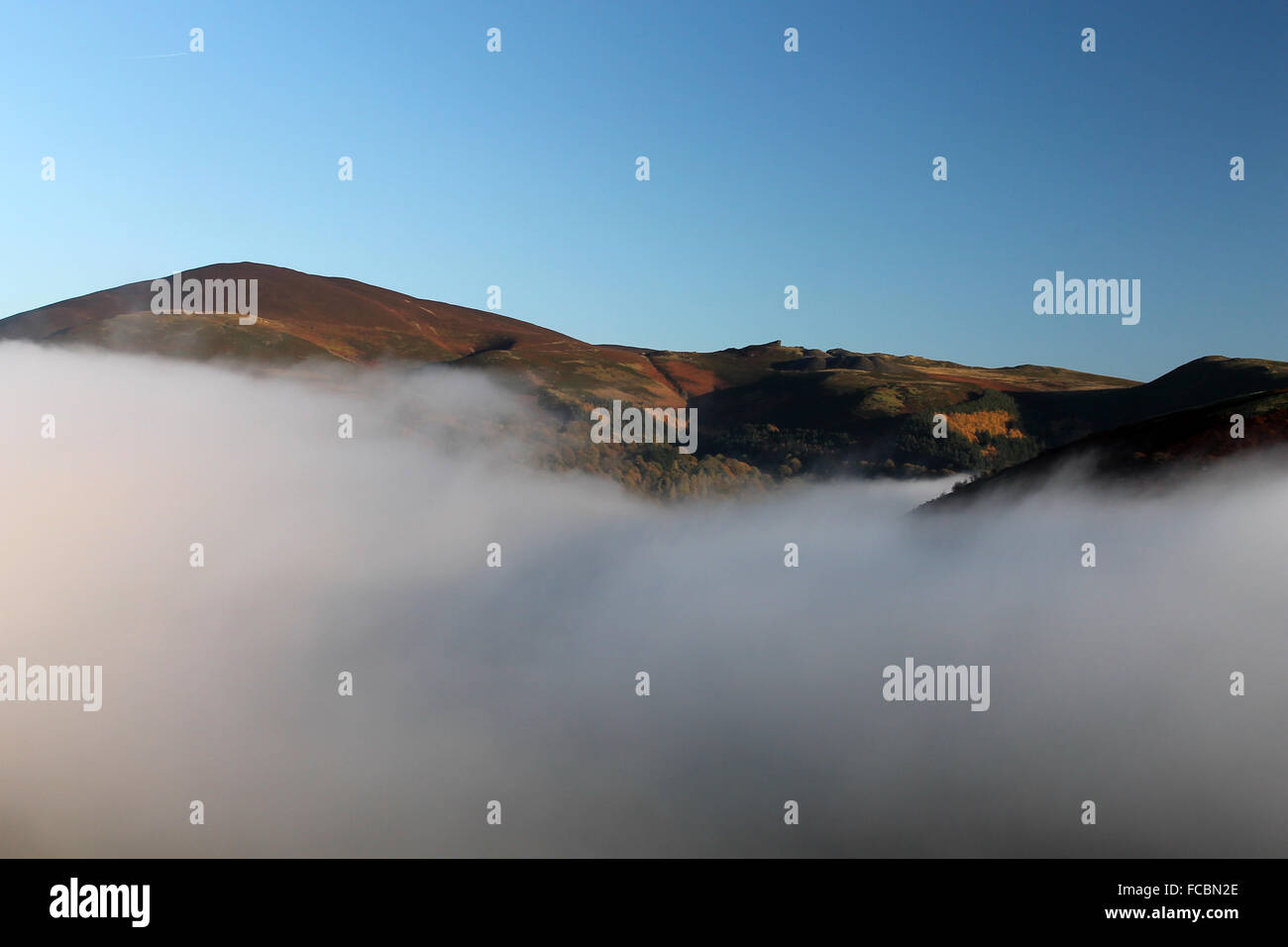 Mist around Berwyn Slate quarry around Llantysillio mountain Llangollen ...