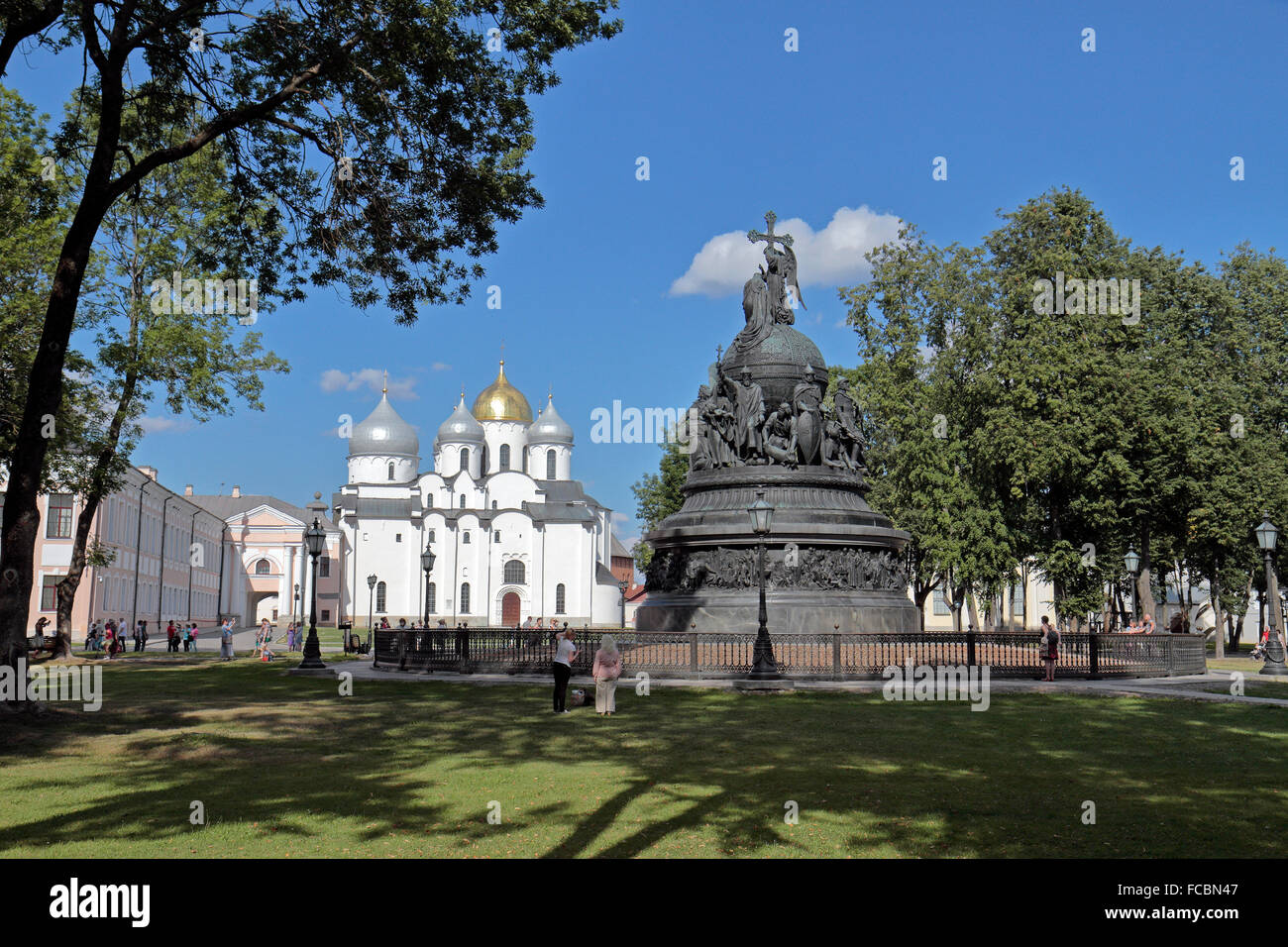 The Millennium of Russia Monument in the grounds of the Kremlin, Veliky Novgorod, Novgorod ...