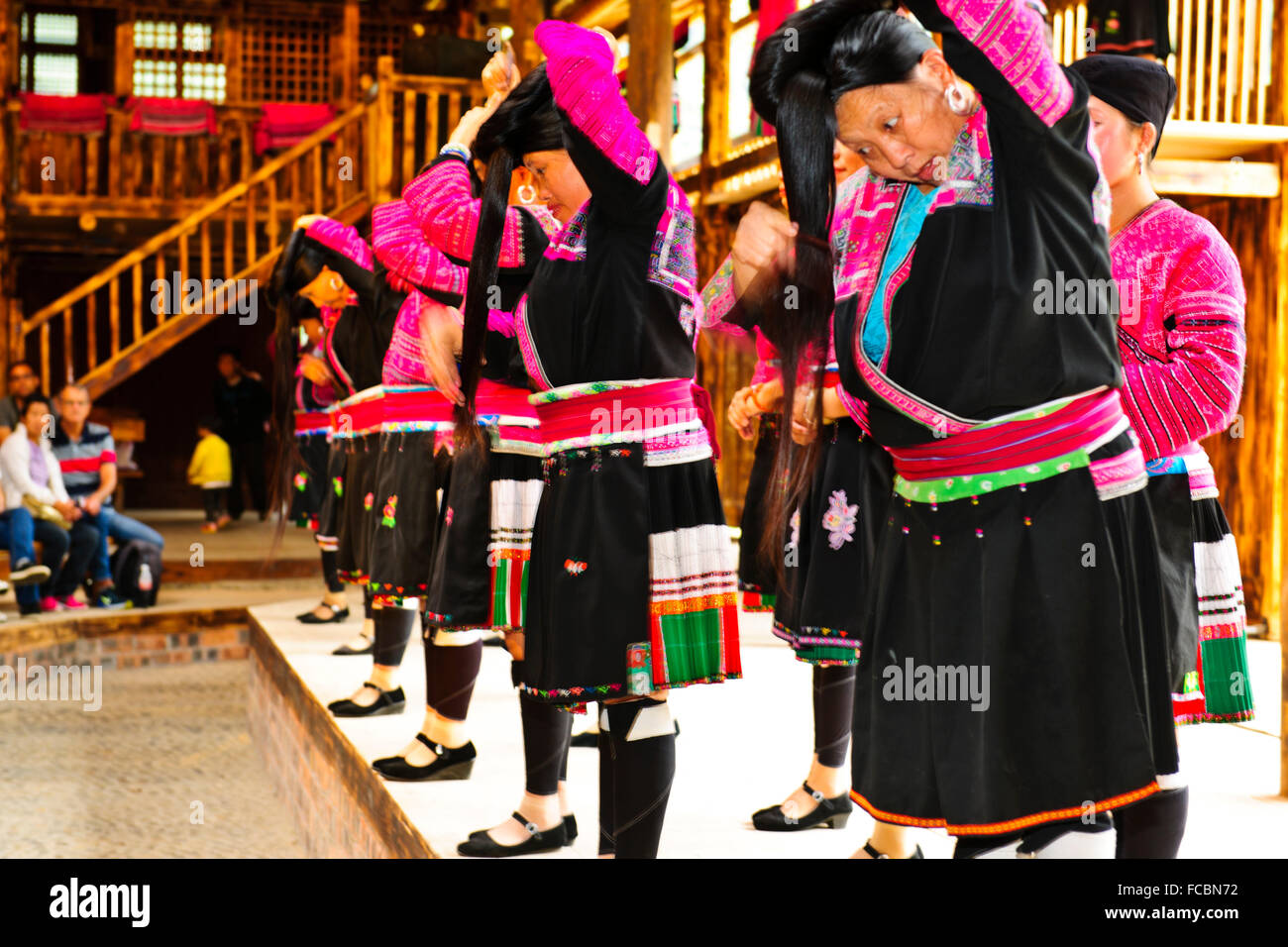 Huangluo Yao Village,Village performance,Surrounding Area Rice Terraces ...