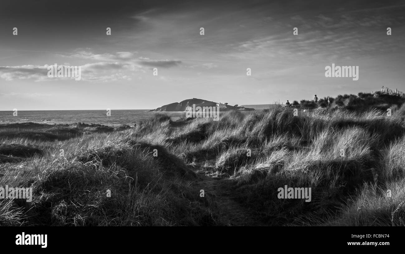 burgh island from bantham beach Stock Photo - Alamy