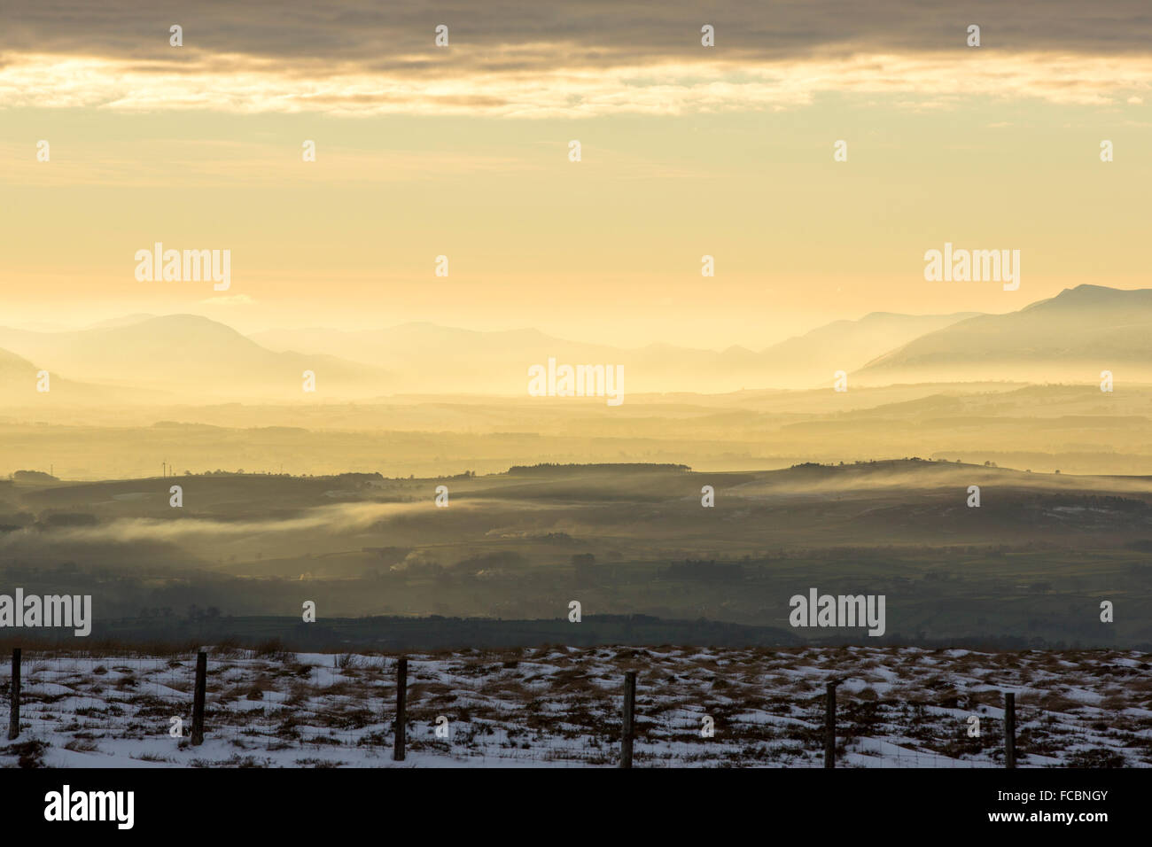 Looking towards the Lake District hills from Hartside in the North ...