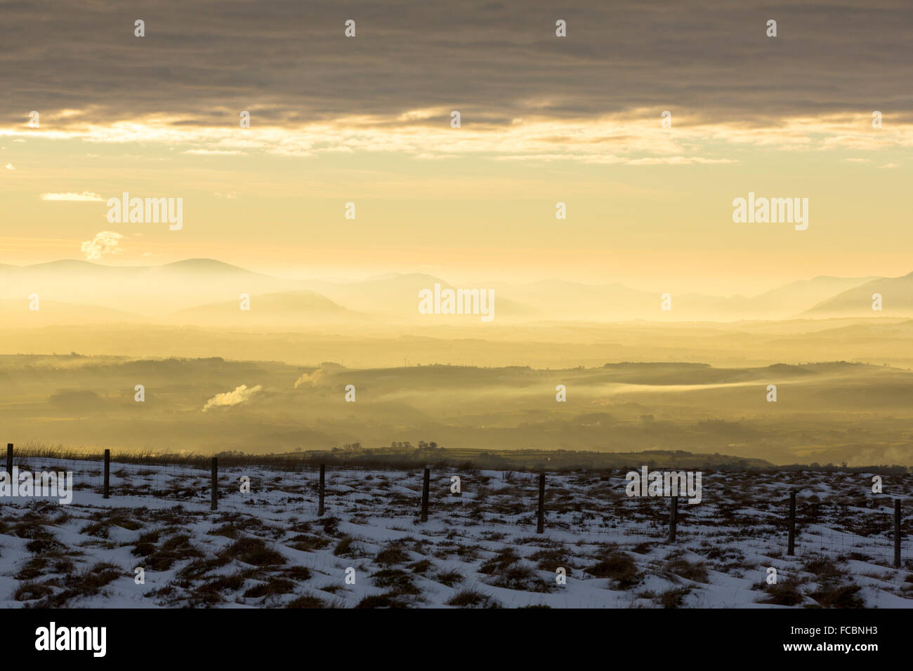 Looking towards the Lake District hills from Hartside in the North ...