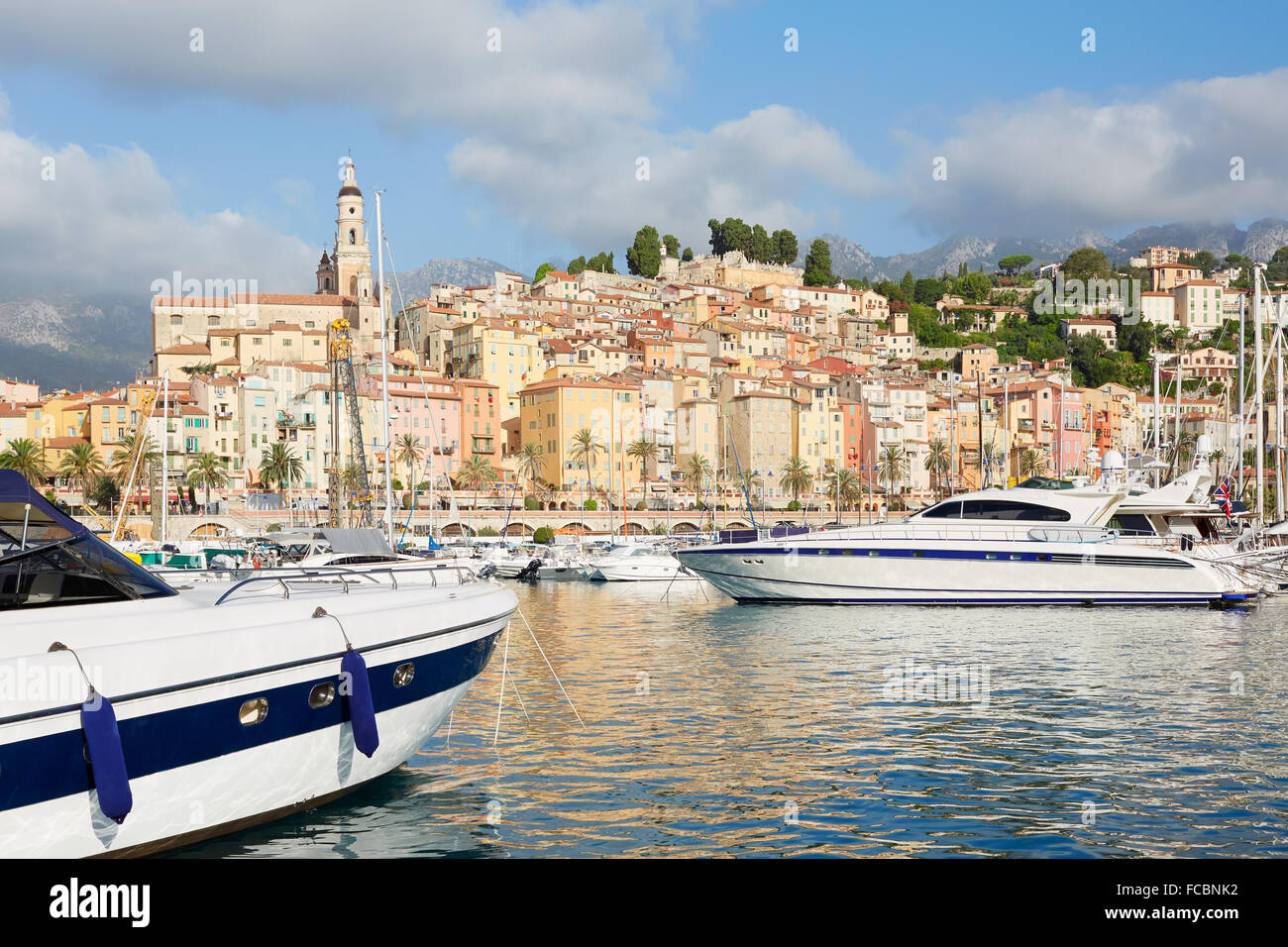 Menton, old city and harbor view, French riviera Stock Photo - Alamy