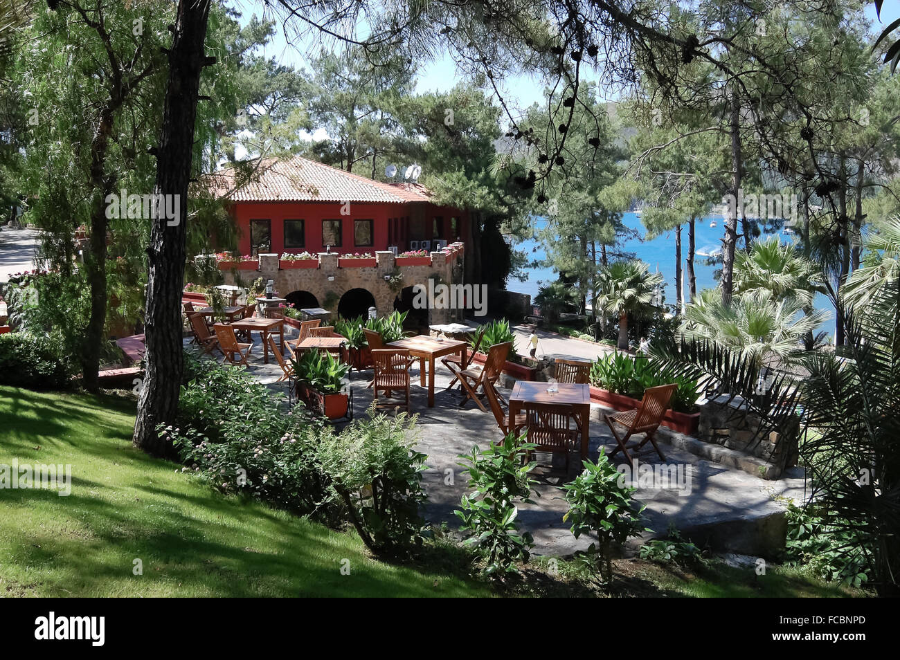 Terrace of hotel restaurant in marmaris hi-res stock photography and ...