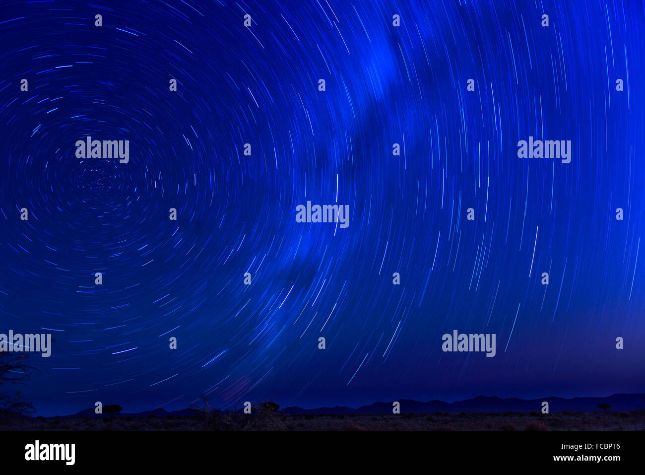 Star trails, night sky, Naukluft desert, Namibia Stock Photo - Alamy