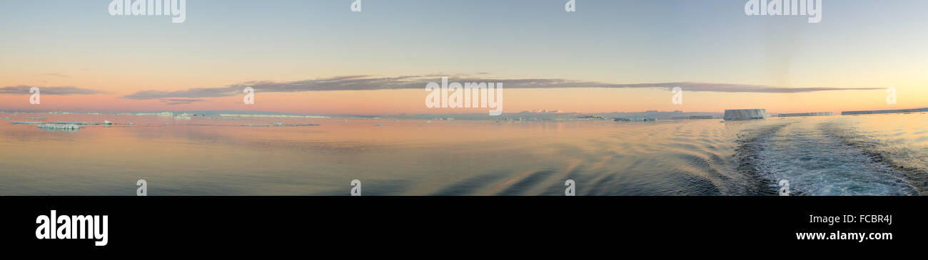 Panorama of tabular iceberg field in Antarctica at dusk Stock Photo - Alamy
