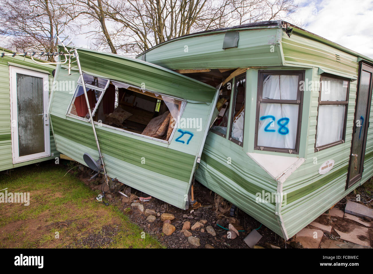 A carvan park that contained around thirty static caravans in bolton ...