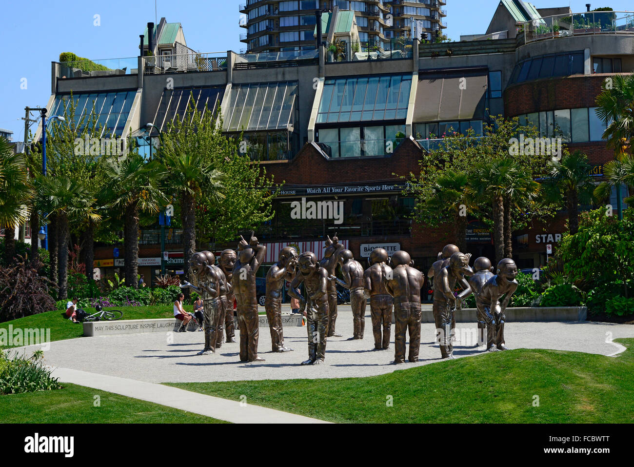 A-Maze-Zing Laughter Statues Vancouver BC English Bay Stock Photo - Alamy