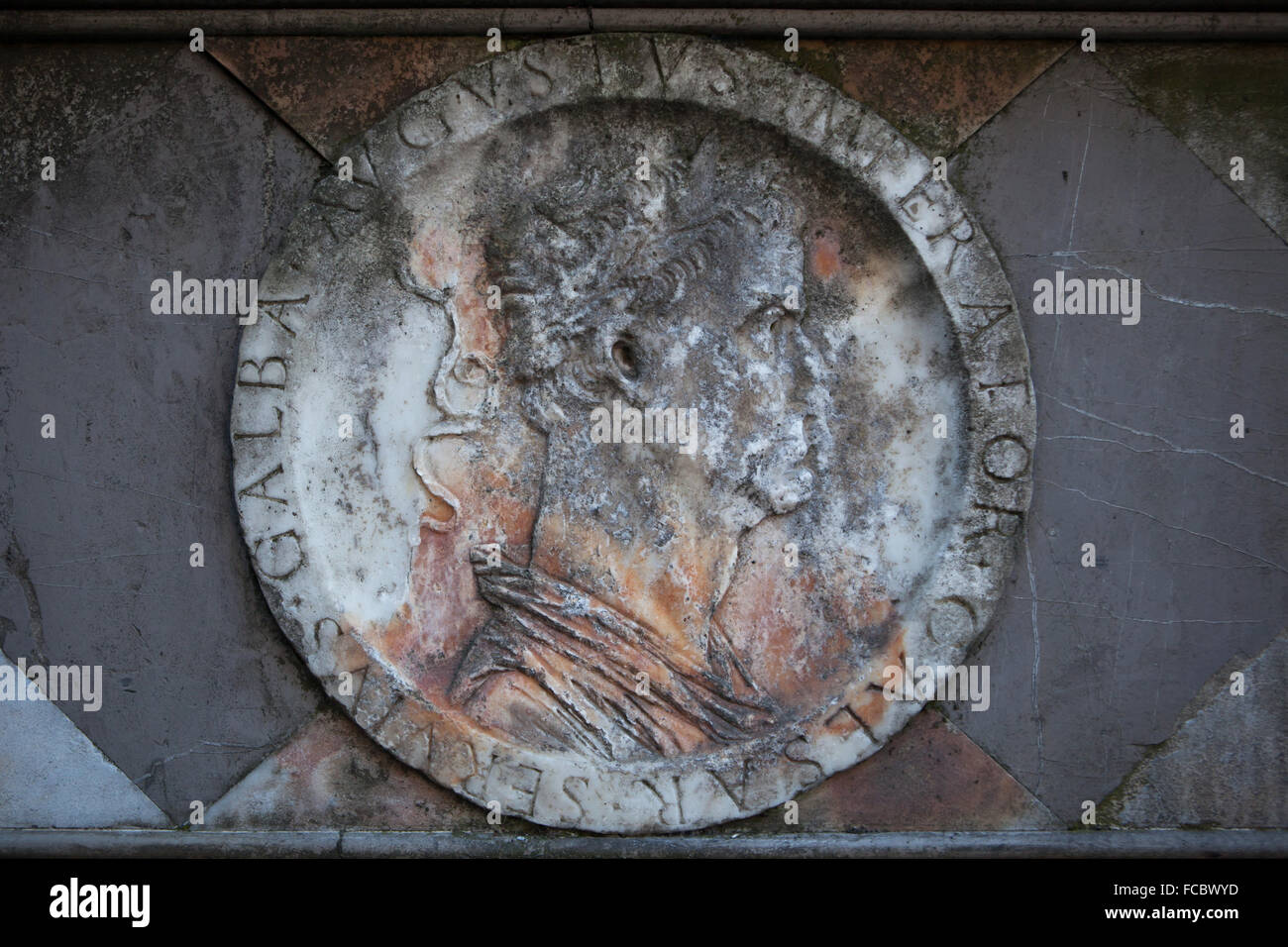 Roman emperor Galba. Marble tondo by Italian Renaissance sculptor ...