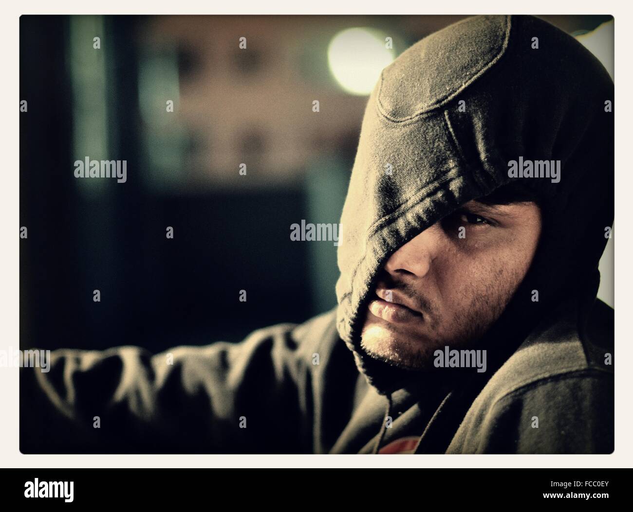 Man, hood, head and shoulders hi-res stock photography and images - Alamy