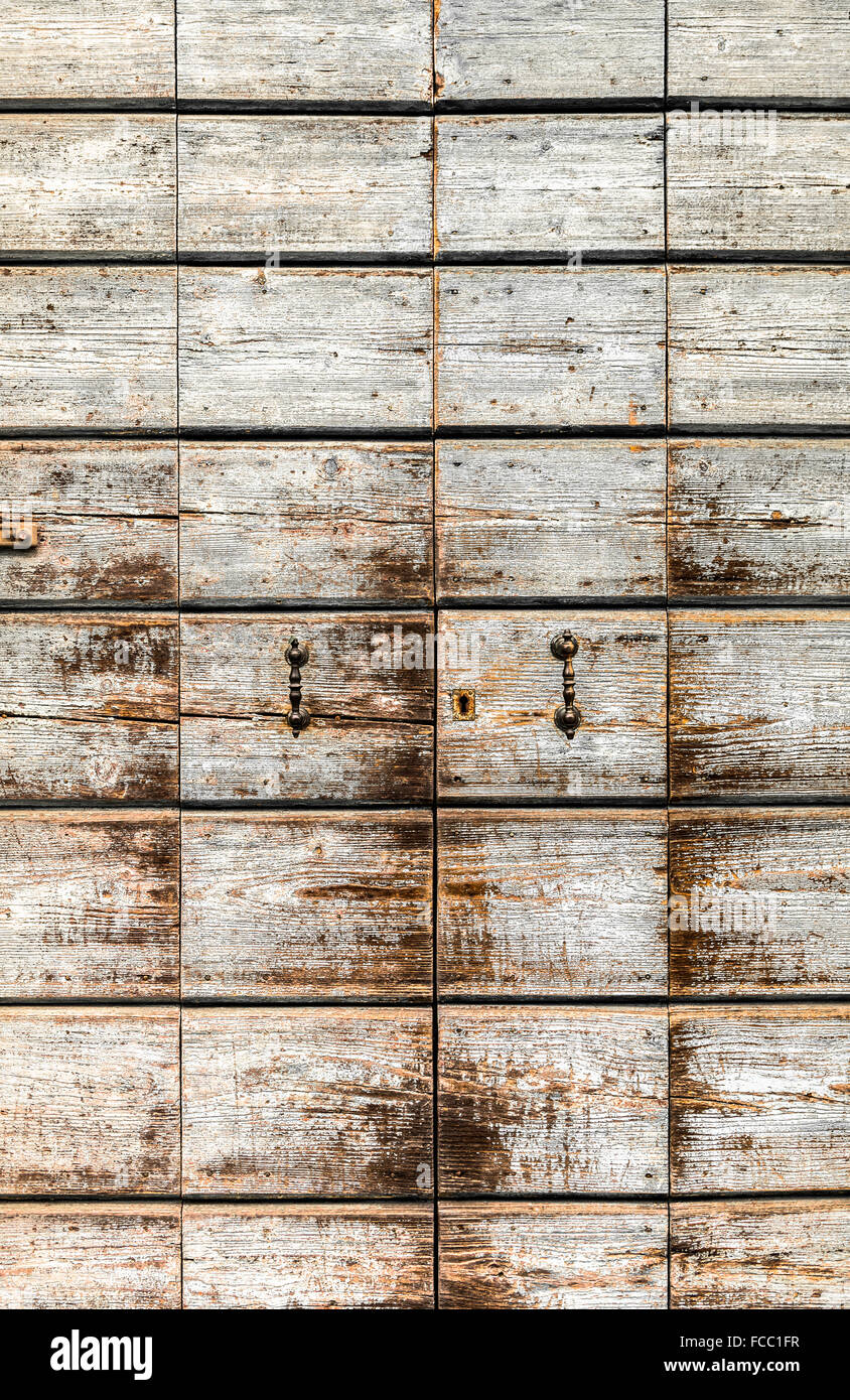 Texture formed by a discolored old wooden portal Stock Photo - Alamy