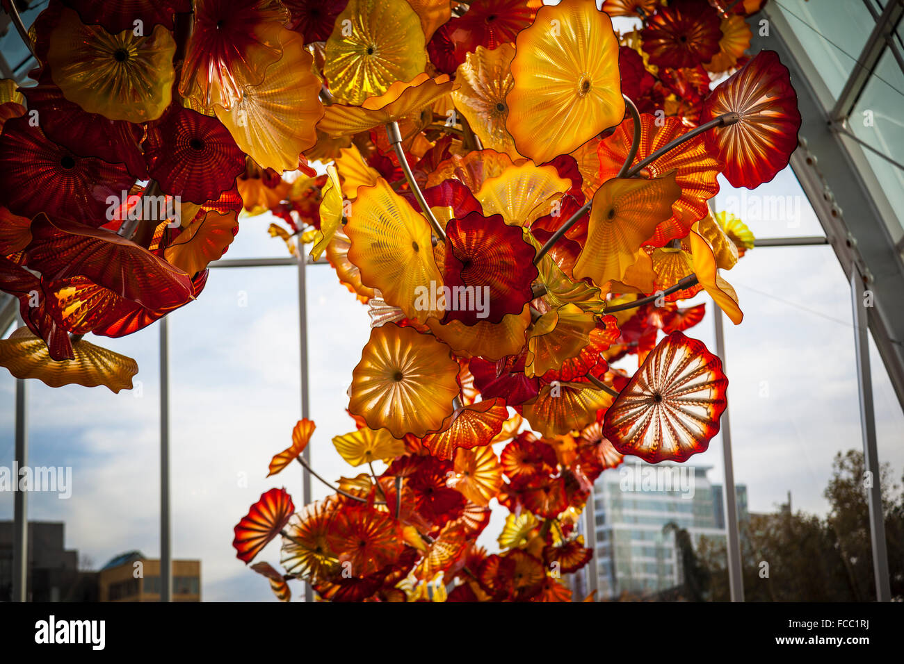 The sun glass sculpture dale chihuly seattle hi-res stock photography ...