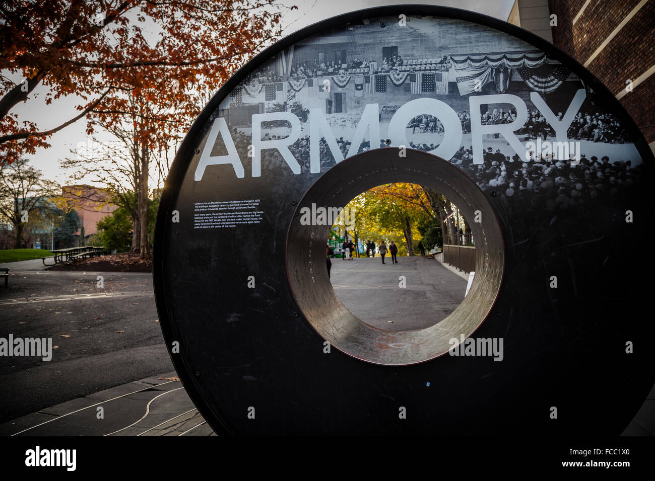 Seattle Center Armory sculpture Stock Photo - Alamy