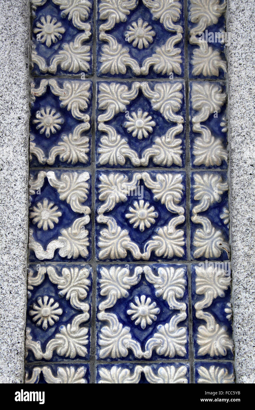 Old Azulejos on the facade of a building at Largo de Sao Domingo in ...