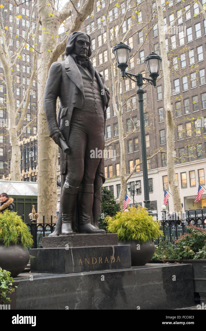 Jose Bonifacio de Andrada e Silva statue in Bryant Park Manhattan NYC ...