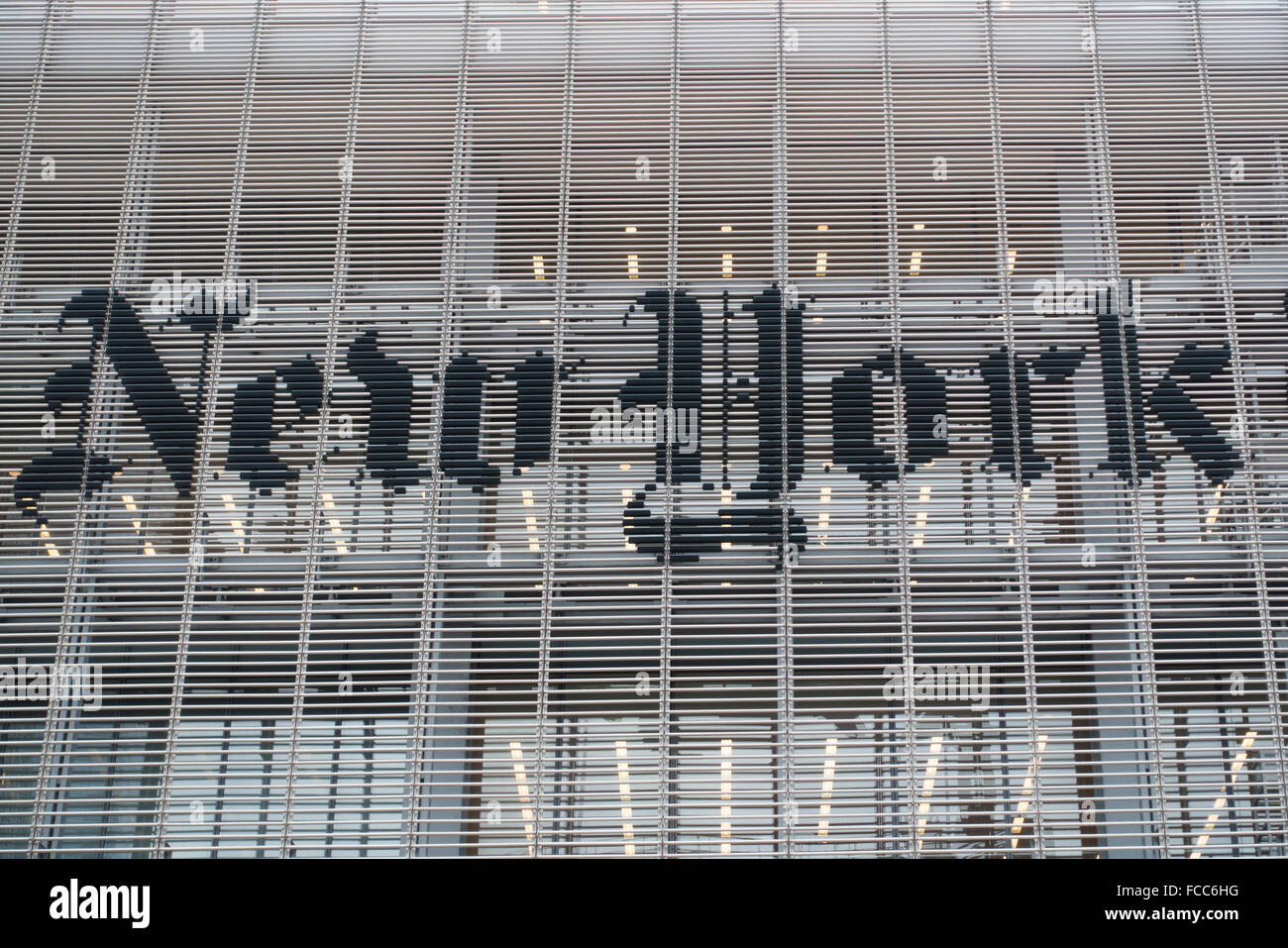 The New York Times building exterior sign office Stock Photo - Alamy