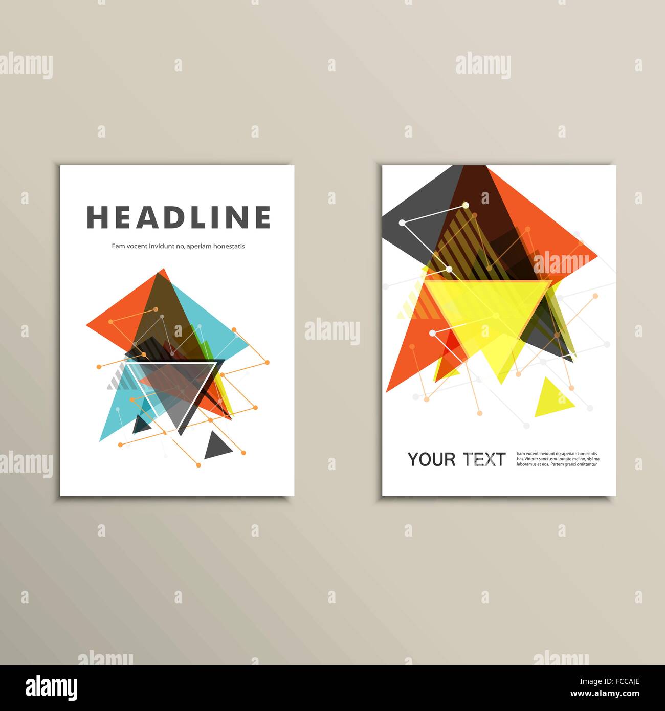 Light book cover. Abstract vector composition of triangles for printing ...