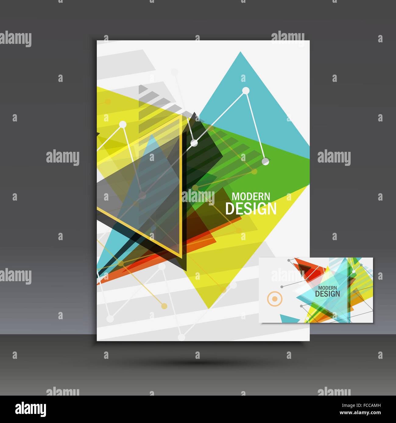 Light book cover. Abstract vector composition of triangles for printing ...