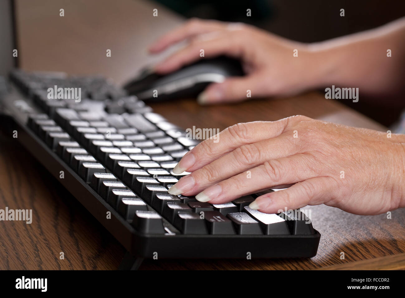 Computer work on keyboard Stock Photo - Alamy