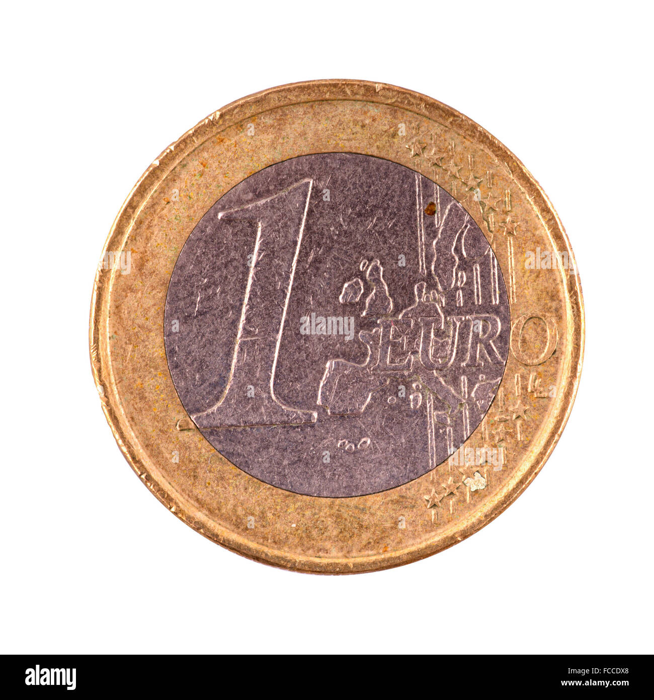 One euro coin isolated on a white background Stock Photo - Alamy
