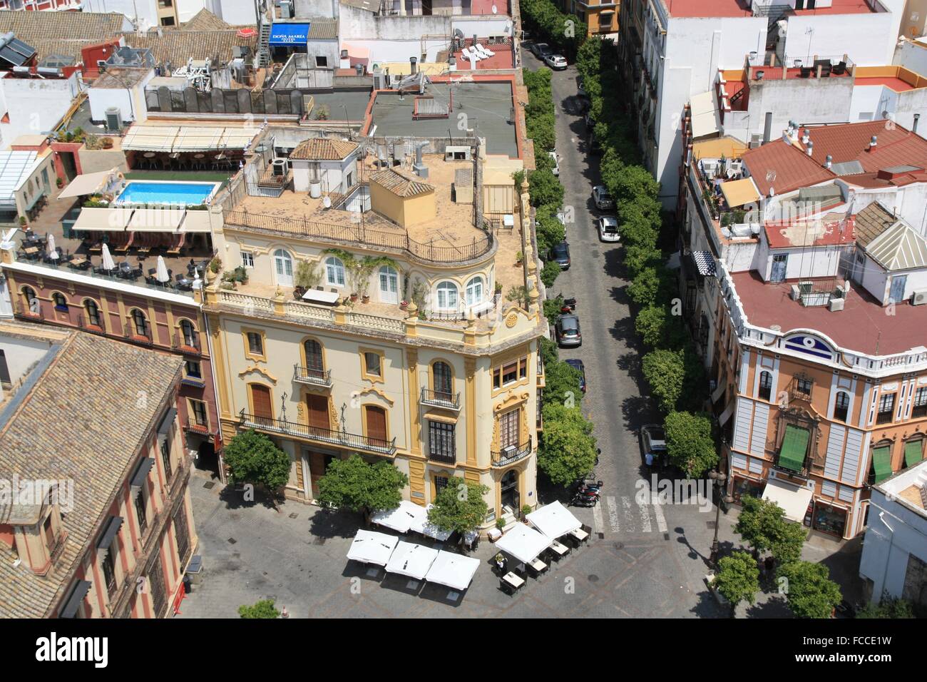 Aerial View Of City Street Stock Photo - Alamy