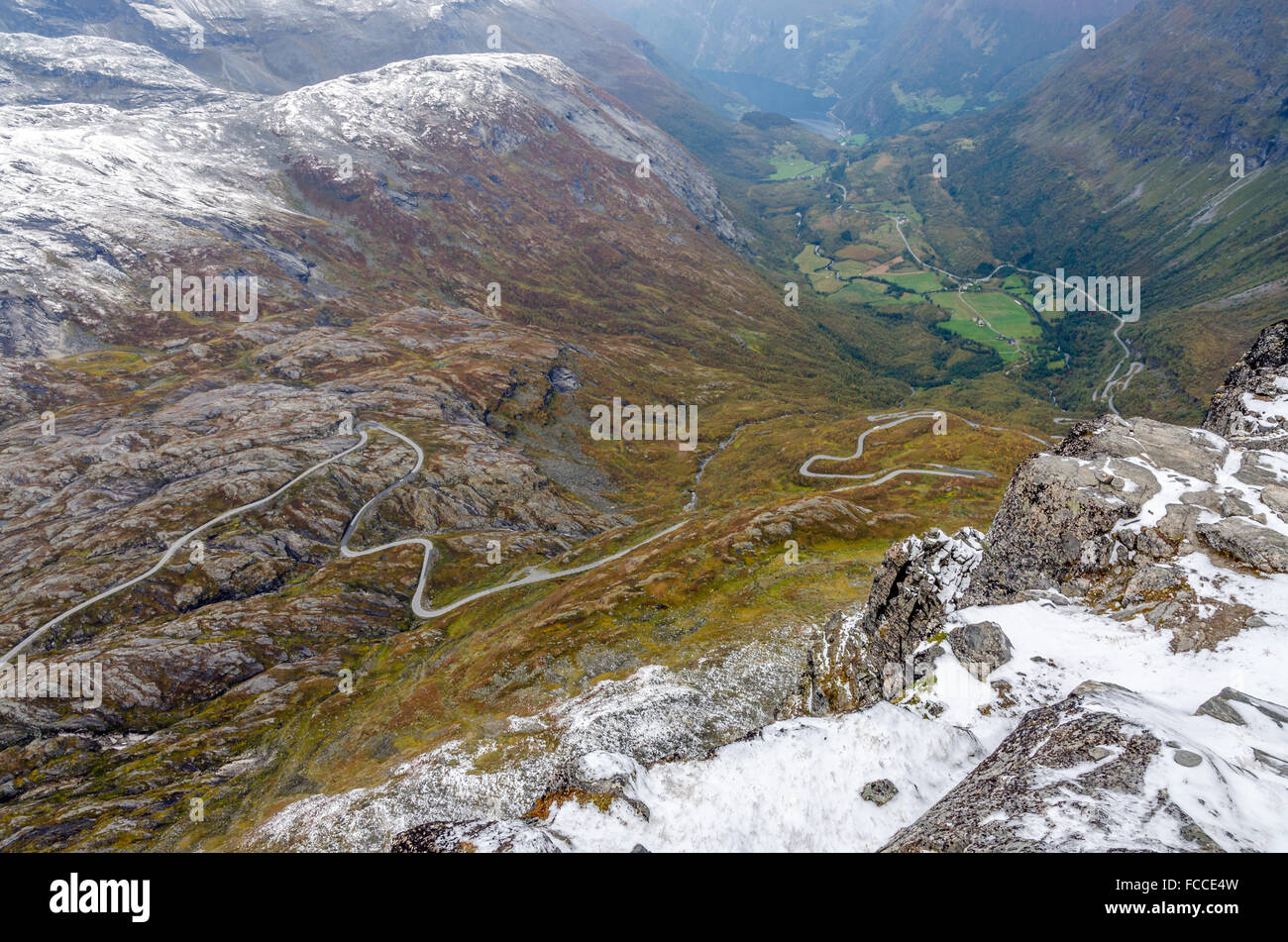 View of the deep valley in mountains. Norway Stock Photo - Alamy