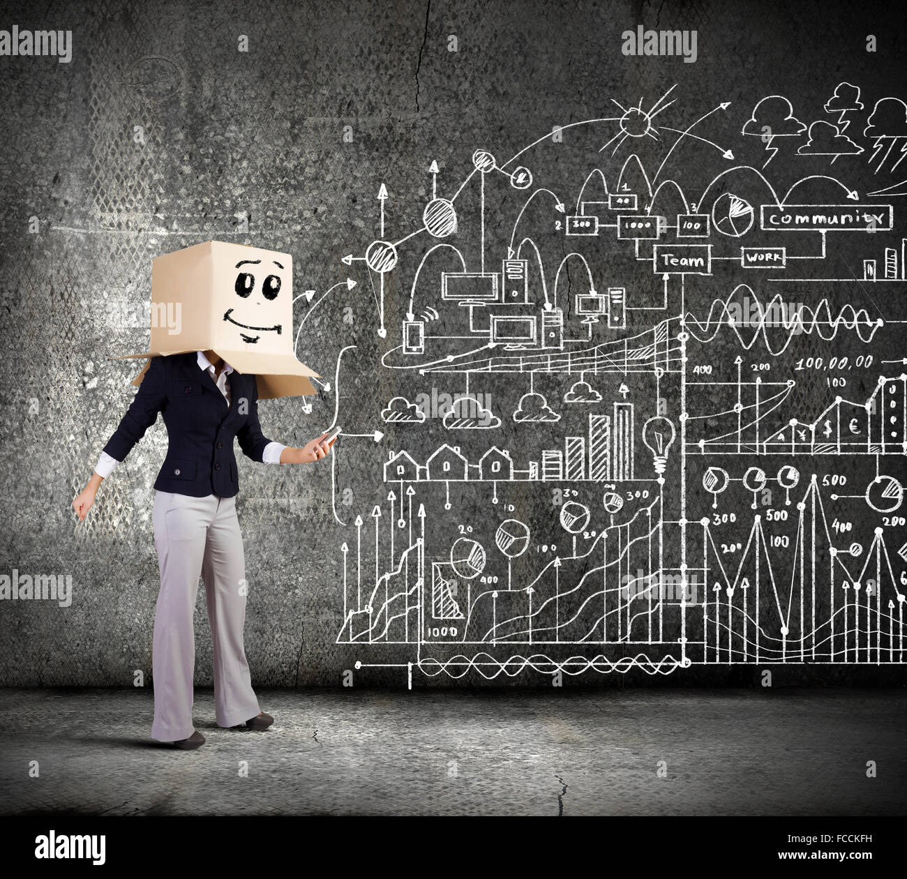 Conceptual sketch image happy hi-res stock photography and images - Alamy