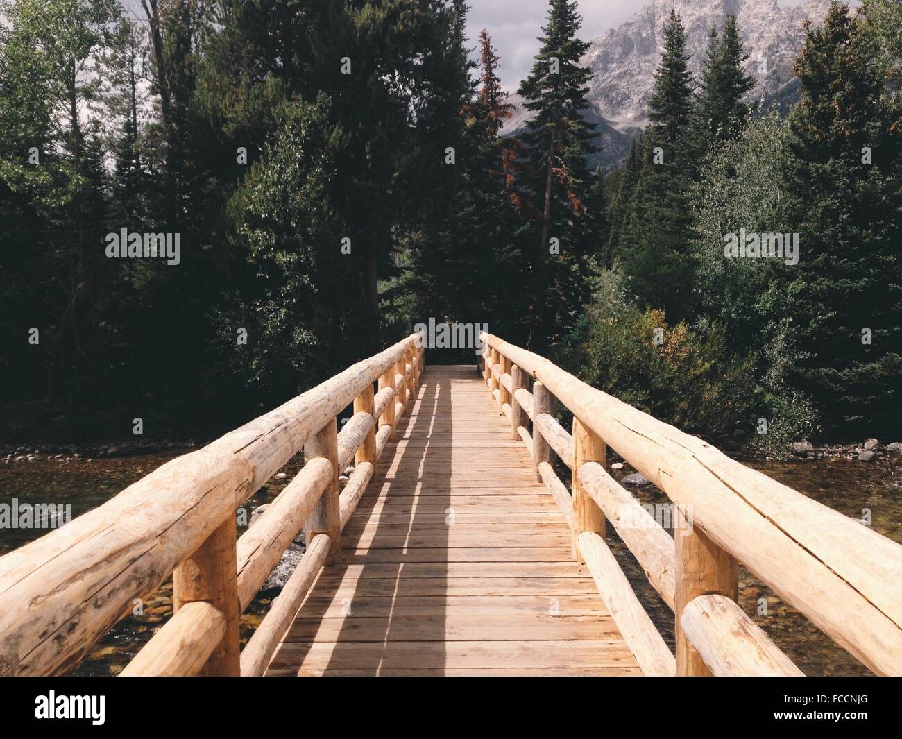 Beautiful Scene Of Nature With Footbridge Stock Photo - Alamy