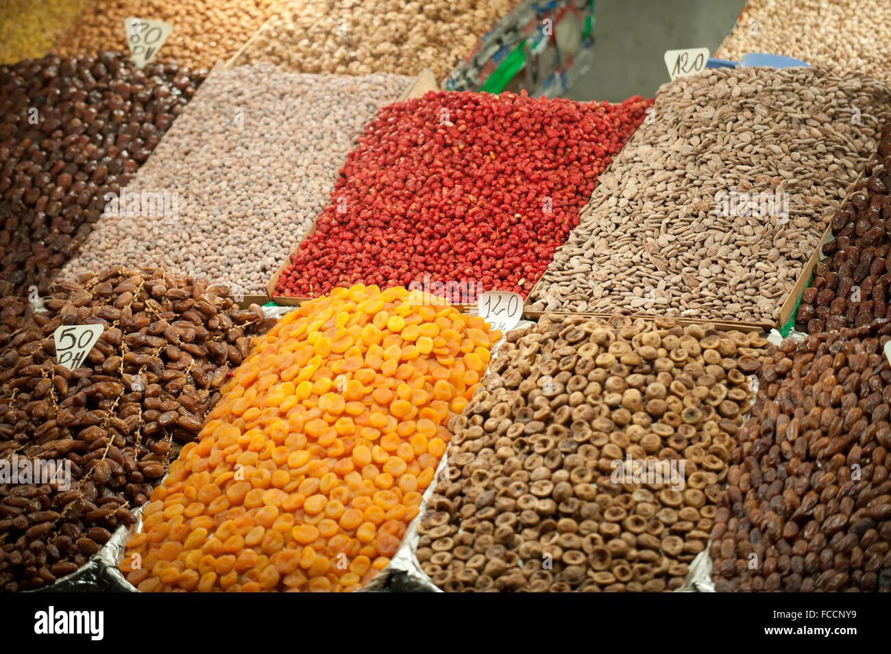 Dried Fruits On A Market Stall Stock Photo - Alamy