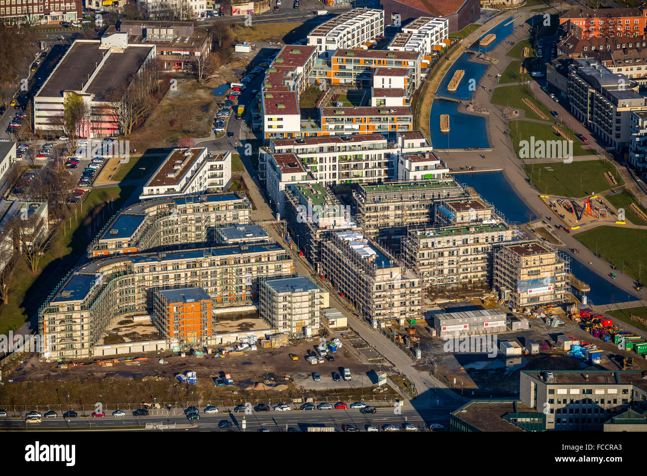 Aerial view, green center Essen between Berliner Platz and University ...