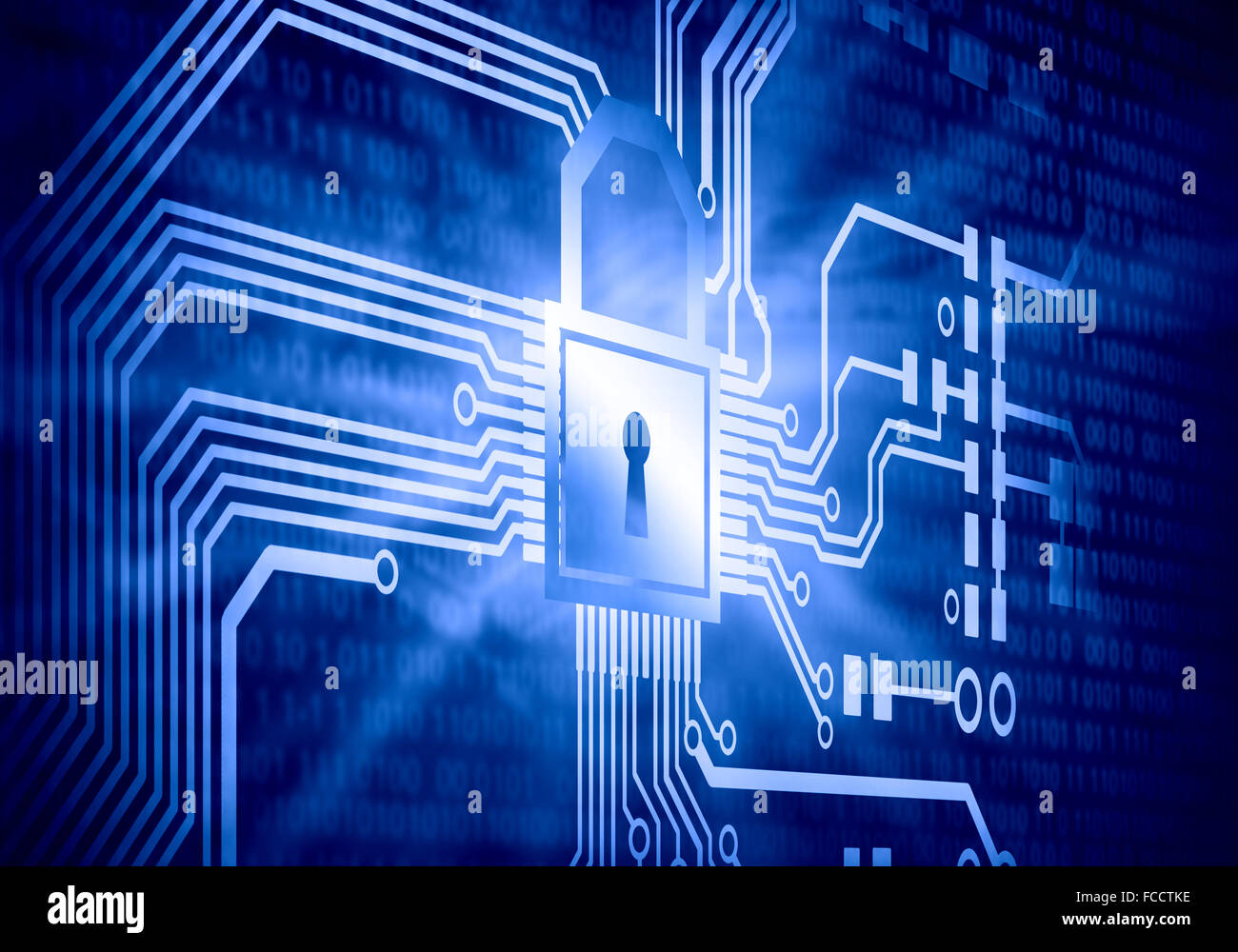 Background image of micro circuit with binary code Stock Photo - Alamy