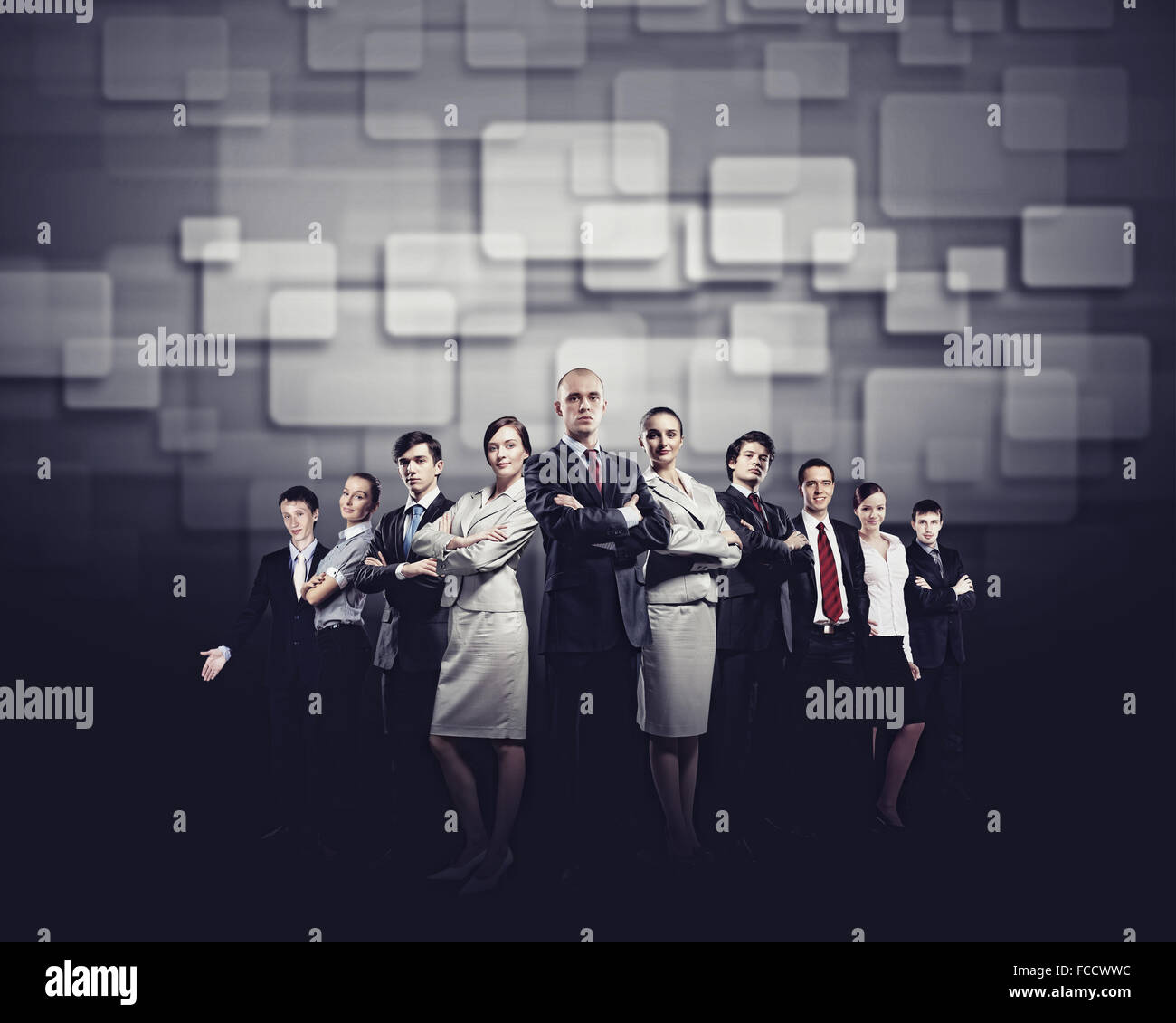Image of business people group against conceptual background Stock ...
