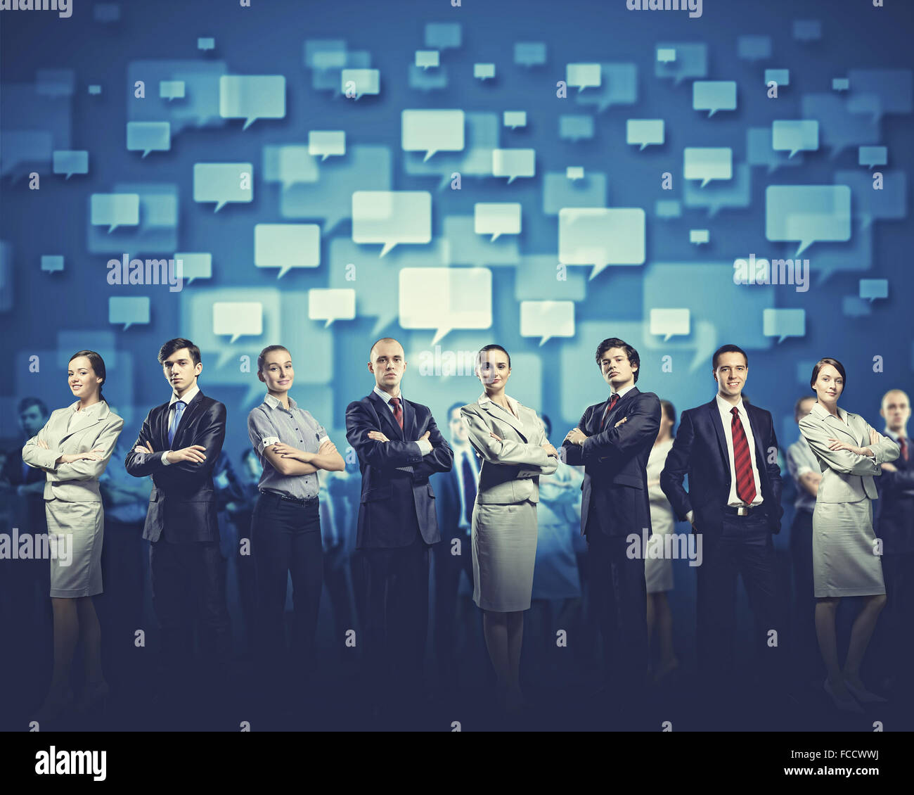 Image of business people group against conceptual background Stock ...