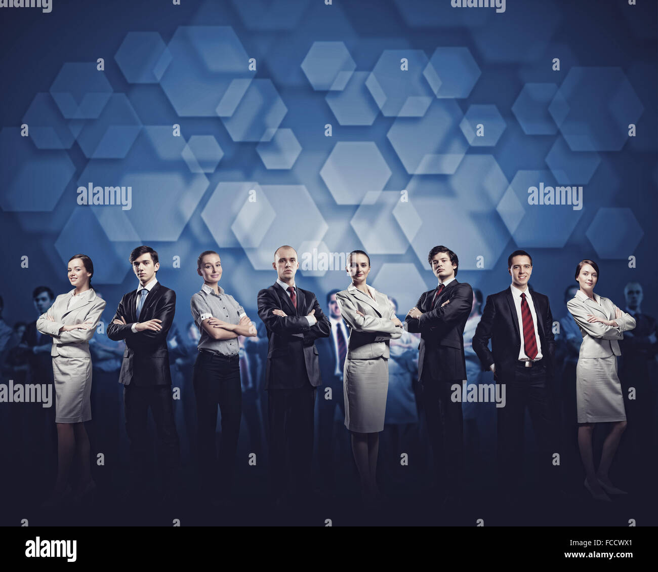 Image of business people group against conceptual background Stock ...
