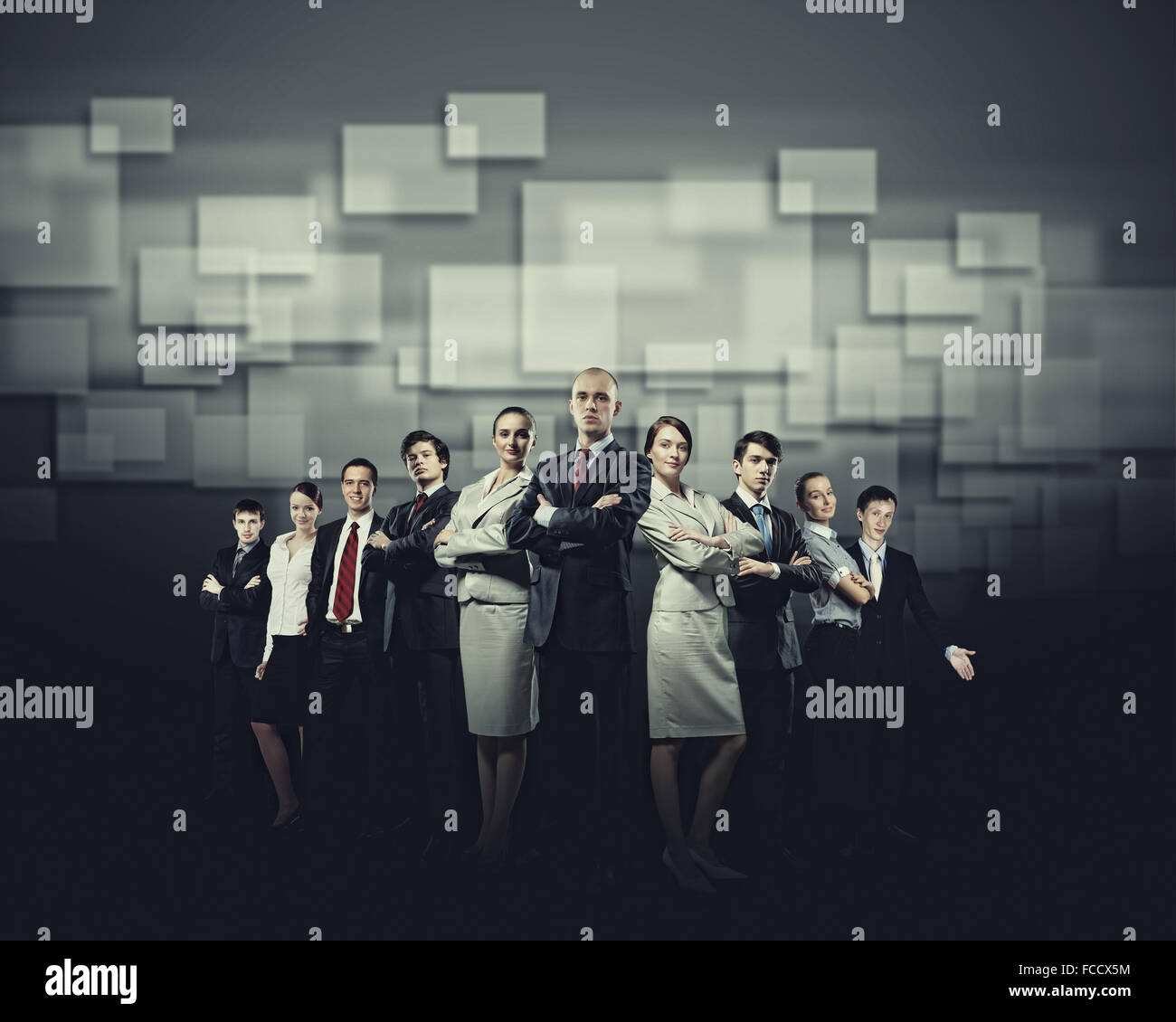 Image of business people group against conceptual background Stock ...