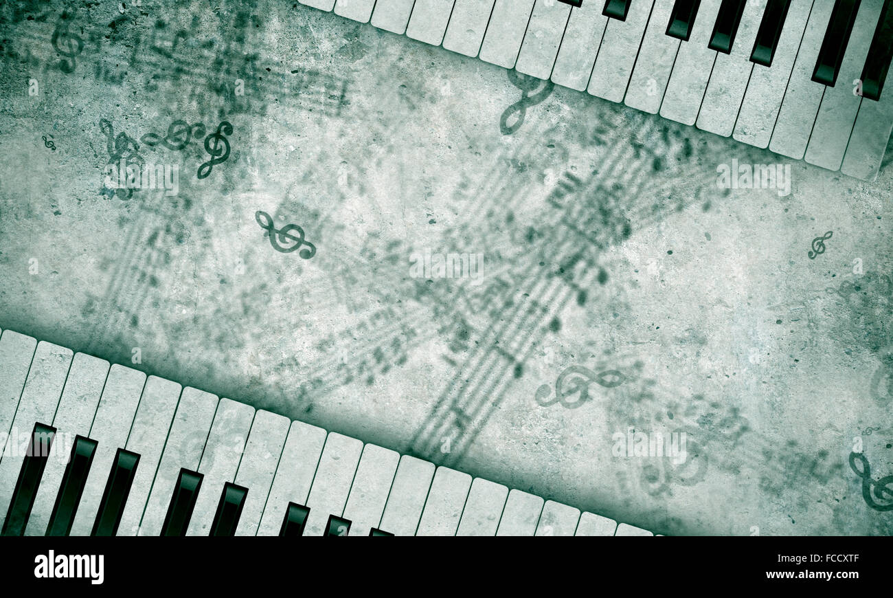 Conceptual image with piano keys and music clef Stock Photo - Alamy