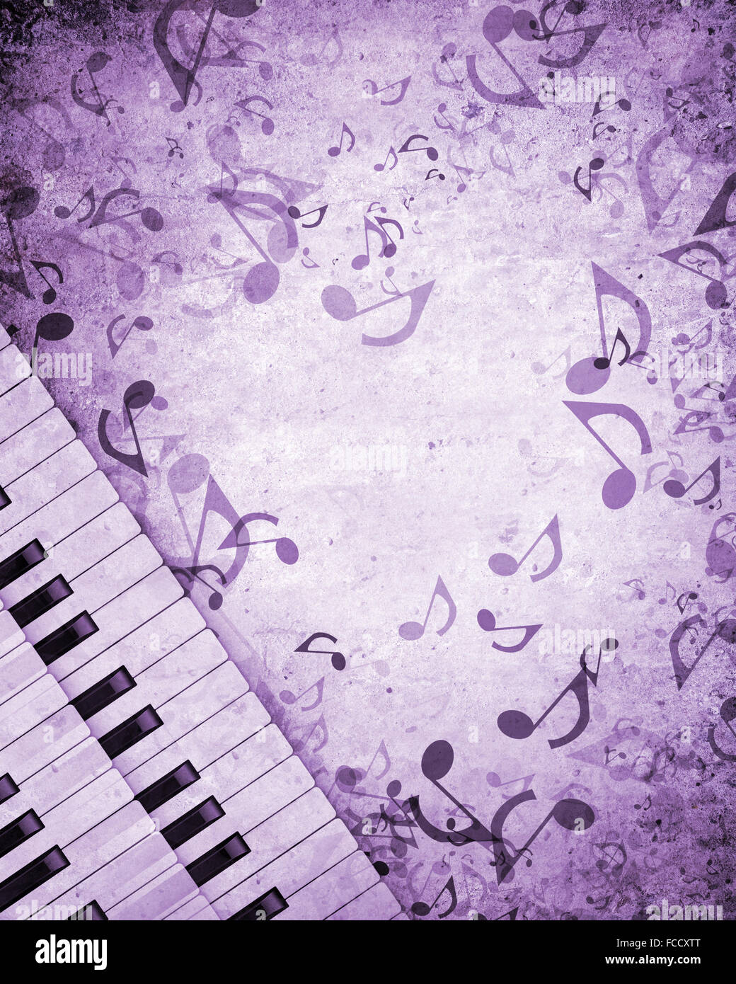 Conceptual image with piano keys and music clef Stock Photo - Alamy