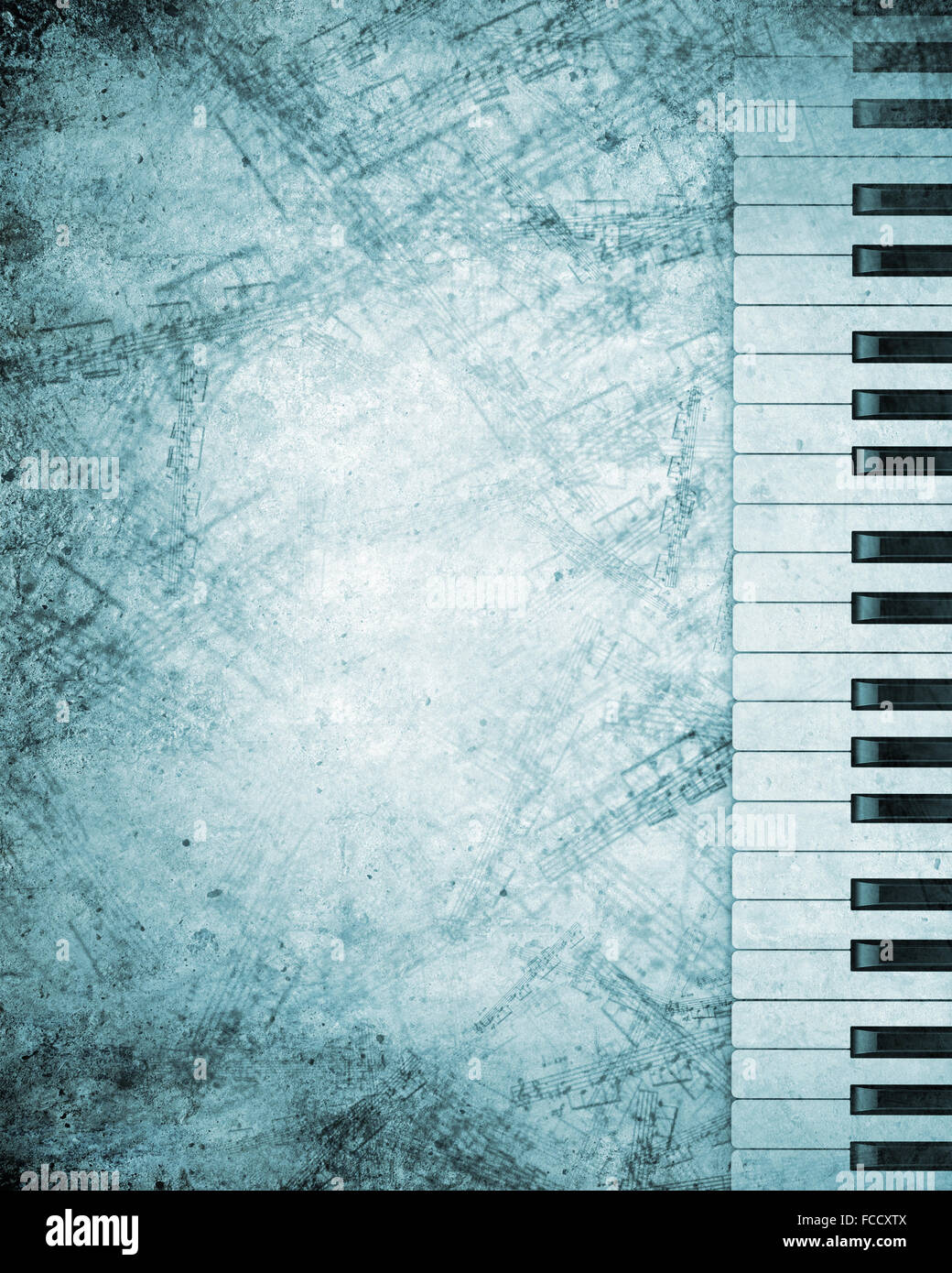 Conceptual image with piano keys and music clef Stock Photo - Alamy