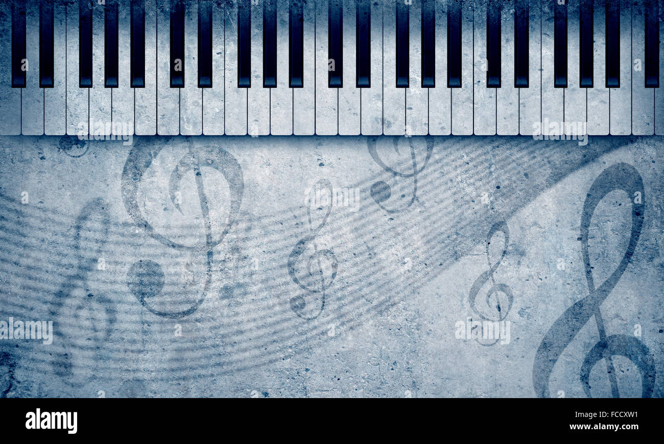 Conceptual image with piano keys and music clef Stock Photo - Alamy