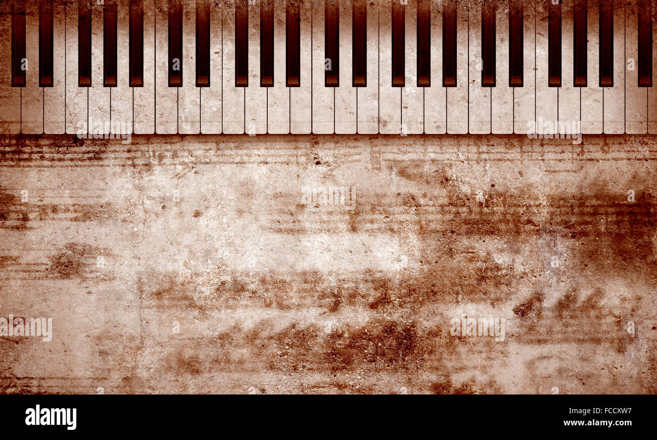 Conceptual image with piano keys and music clef Stock Photo - Alamy