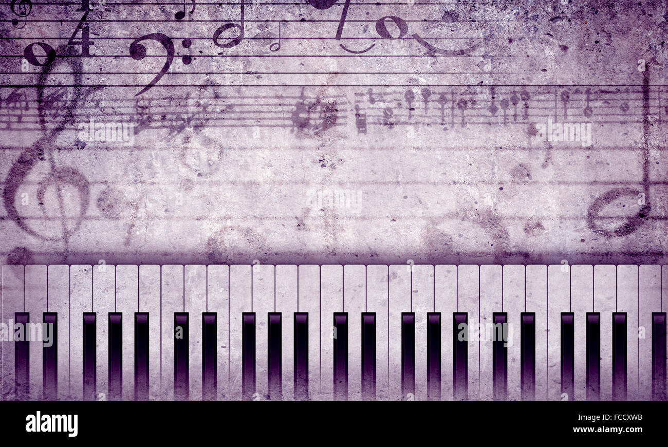 Conceptual image with piano keys and music clef Stock Photo - Alamy