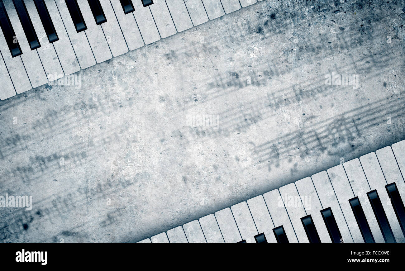 Conceptual image with piano keys and music clef Stock Photo - Alamy