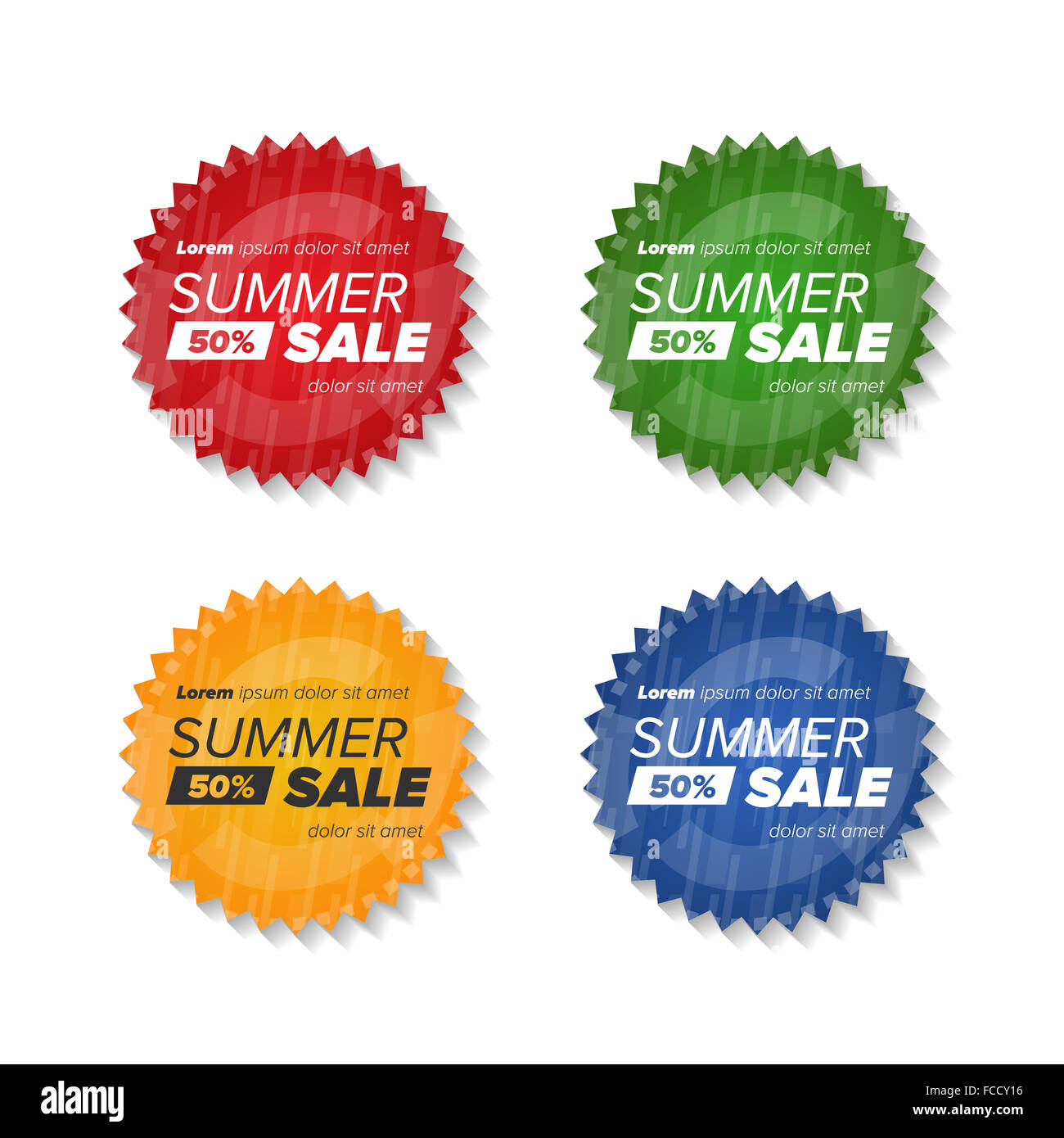 Summer sale circle stickers. Sale and discounts. Vector illustration ...