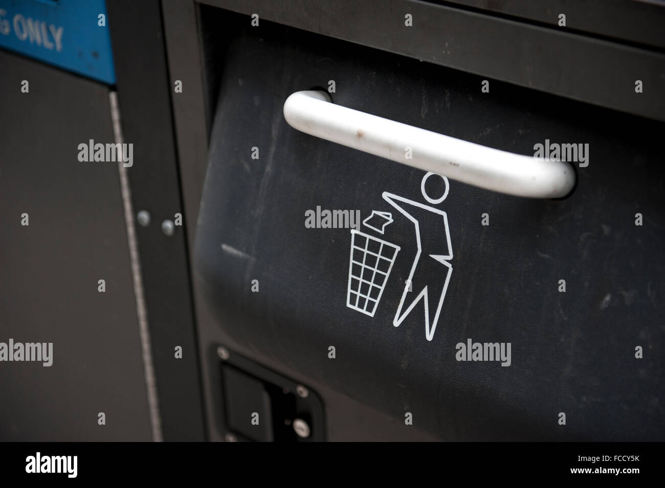 A trash can kept to throw away trash and keep the city clean in Chicago ...