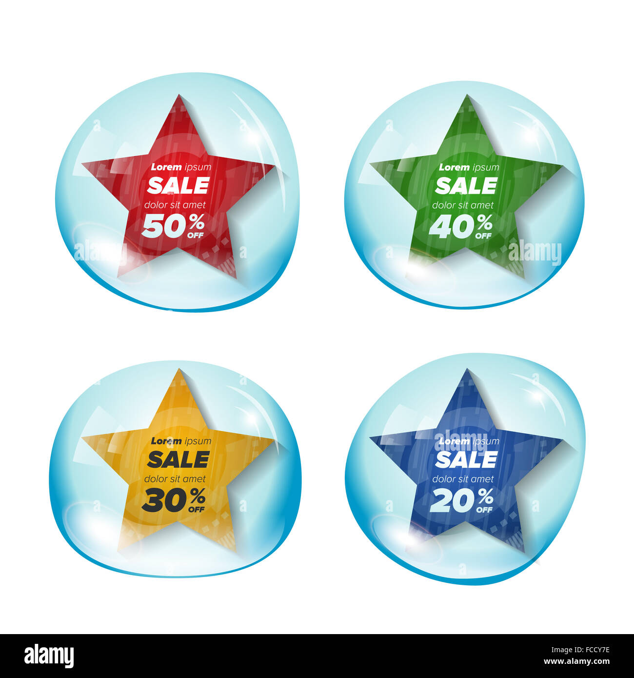 Summer sale star stickers in a bubble. Sale and discounts. Vector ...