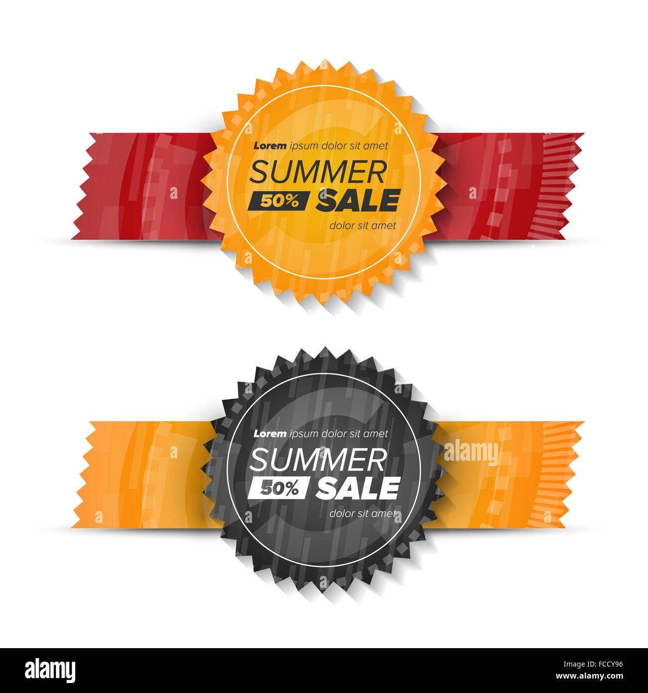 Summer sale circle stickers. Sale and discounts. Vector illustration ...